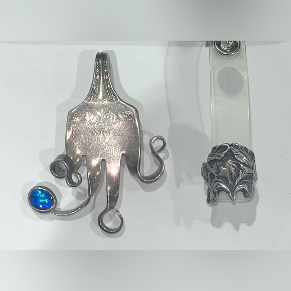 Jewelry | Unique Jewelry Set Artisan Fork Pendant Art Deco Woman In ...